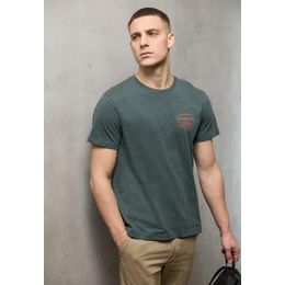 T-Shirt Street One MEN, Jungen, Gr. M (40), sea gr&uuml;n, Web, 60% Baumwolle, 40% Polyester, meliert, regular fit normal, Rundhals, abgesteppt, Shirts T-Shirt, im soften Baumwoll-Mix
