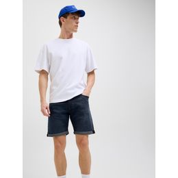 Jack & Jones JACK & JONES Herren Shorts "JJIRICK JJICON SHORTS GE 604 I.K SN", blau, Gr. S, unifarben, Web, Obermaterial: 48% Baumwolle, 26% Viskose, 25%