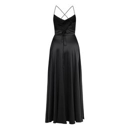 Vera Mont Damen Abendkleid "Damen mit Wasserfallausschnitt", schwarz, Gr. 38, Satin, Obermaterial: 97% Polyester, 3% Elasthan; Futter: 100%