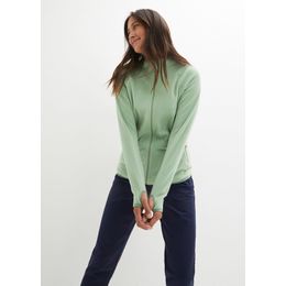 bonprix Fleecejacke mit Rei&szlig;verschluss-Taschen, gr&uuml;n, Gr.36/38 (S), Fleecejacke mit Rei&szlig;verschluss-Taschen, aus Fleece