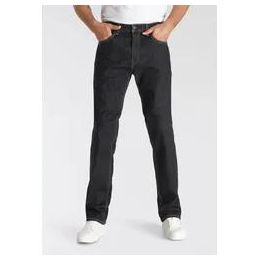 Levi's Straight-Jeans LEVI'S "505", Herren, Gr. 36, L&auml;nge 32, schwarz (schwarz rinse), Denim/Jeans, Obermaterial: 99% Baumwolle, 1% Elasthan, unifarben, regular fit lang, Jeans Straight-Jeans, REGULAR