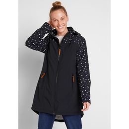 bonprix Funktions-Softshell-Parka mit Kuschelfleece, schwarz, Gr.46, Moderner Funktions-Softshell-Parka mit Kapuze, aus Softshell