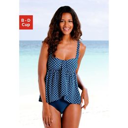 Lascana Damen Lascana Badeanzug mit gerafftem Oberteil und Shaping-Effekt blau 48, Cup C