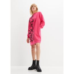 bonprix Oversize-Sweatkleid aus weichem Baumwoll-Mix, pink, Gr.44/46 (L), L&auml;ssiges Sweatkleid aus weichem Baumwoll-Mix mit seitlichen Taschen, 60% Baumwolle