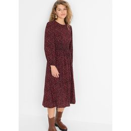bonprix Midikleid mit Blumenprint, rot, Viskose