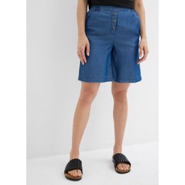 bonprix Schlupf-Shorts aus Lyocell, blau, Gr.52, Schlupf-Shorts aus flie&szlig;endem Material mit elastischem Einsatz am Bund f&uuml;r optimalen Komfort