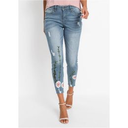 bonprix Skinny-Jeans Mid Waist Stretch, blau, mit Baumwolle