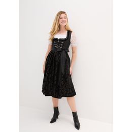 bonprix Dirndl mit Pailletten Sch&uuml;rze (2-tlg.Set), schwarz
