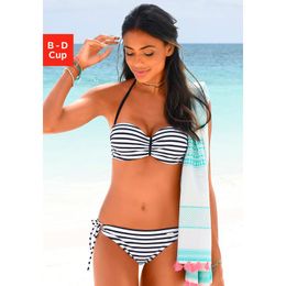 Venice Beach Damen Bandeau-Bikini-Top &raquo;Summer&laquo; mit geraffter Mitte bunt 38, Cup C