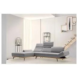 Ecksofa "CR.420, Designecksofa, L-Form", grau (lichtgrau, schwarzgrau), B:313cm H:117cm T:212cm, CREATION BY ROLF BENZ, Sofas, Ecksofa, in 2 Qualit&auml;ten, Holzrahmen in Eiche Natur oder Nu&szlig;baum, Breite 313 cm