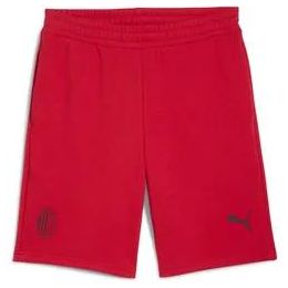 Sporthose Puma "AC Milan FtblEssentials Shorts Herren", Damen, Gr. S, Normalgr&ouml;&szlig;en, for all time rot schwarz, Obermaterial: 32% Polyester, 68% Baumwolle. Tasche &ndash; Oben: 100% Baumwolle, regular fit, Hosen Sporthose