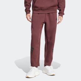 Sporthose adidas Sportswear "FUTURE ICONS 3-STREIFEN POCKET", Herren, Gr. L, N-Gr, rot (aurora ruby), Obermaterial: 67% Polyester, 33% Baumwolle, Hosen Sporthose