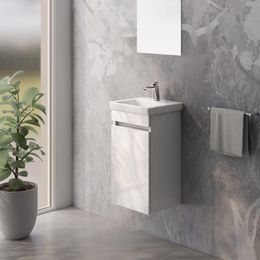 Villeroy & Boch Villeroy & Boch Subway 3.0 Handwaschbecken, evineo ineo5 evo Unterschrank B: 35 cm, mit 1 T&uuml;r, mit Griffmulde,, 437038R1+BE0727WH,