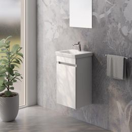 Villeroy & Boch Villeroy & Boch Subway 3.0 Handwaschbecken, evineo ineo5 evo Unterschrank B: 35 cm, mit 1 T&uuml;r, mit Griffmulde,, 437037RW+BE0727WM,