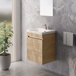 Villeroy & Boch Villeroy & Boch Subway 3.0 Handwaschbecken, evineo ineo5 evo Unterschrank B: 48 cm, mit 1 T&uuml;r, mit Griffmulde,, 4370FFR1+BE0728OA,