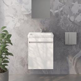 Villeroy & Boch Villeroy & Boch Subway 3.0 Handwaschbecken, evineo ineo5 evo Unterschrank B: 48 cm, mit 1 T&uuml;r, mit Griffmulde,, 4370FGRW+BE0728WH,