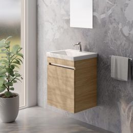 Villeroy & Boch Villeroy & Boch Subway 3.0 Handwaschbecken, evineo ineo5 evo Unterschrank B: 48 cm, mit 1 T&uuml;r, mit Griffmulde,, 4370FG01+BE0728OA,