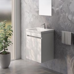 Villeroy & Boch Villeroy & Boch Subway 3.0 Handwaschbecken, evineo ineo5 evo Unterschrank B: 48 cm, mit 1 T&uuml;r, mit Griffmulde,, 4370FGR1+BE0728WM,