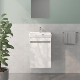 evineo ineo5 evo Unterschrank B: 43 cm, 1 T&uuml;r, mit Griffmulde, f&uuml;r Villeroy & Boch Avento Handwaschbecken,, BE0722WH,