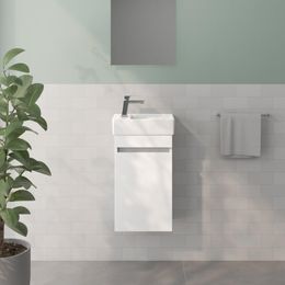 evineo ineo5 evo Unterschrank B: 33 cm, 1 T&uuml;r, mit Griffmulde, f&uuml;r Villeroy & Boch Avento Handwaschbecken,, BE0721WH,