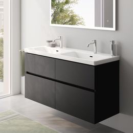 Villeroy & Boch Villeroy & Boch Subway 3.0 Doppelwaschtisch, evineo ineo5 evo Unterschrank B: 128 cm, 4 Ausz&uuml;ge, mit Griffmulde,, 4A71D501+BE0734WH,