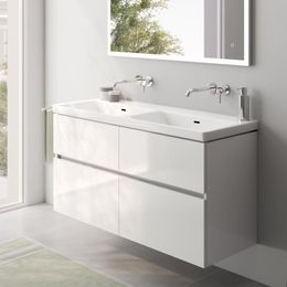 Villeroy & Boch Villeroy & Boch Subway 3.0 Doppelwaschtisch, evineo ineo5 evo Unterschrank B: 128 cm, 4 Ausz&uuml;ge, mit Griffmulde,, 4A71D6R1+BE0734WH,