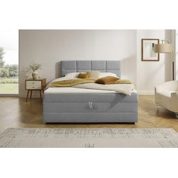 Boxbett OTTO HOME "Fillmore inkl. Bettkasten, Liegefl&auml;che 140 und 180x200 cm", hellgrau, Webstoff, Liegefl&auml;che B/L: 140cm x 200cm Betth&ouml;he: 62cm, Gewicht bis: 100 kg H3, Tonnentaschen-Federkernmatratze, Komplettbetten, inkl. Topper, erh&auml;ltlich in verschiedenen Farben, Topseller