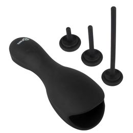 Rebel Eichelvibrator "Glans Masturbator with 3 attachable Dilators" mit 3 Dilatoren, 10 Vibrationsmodi, wiederaufladbar