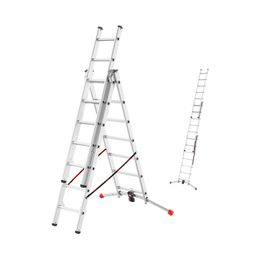 Hailo 3-teilige Alu-Kombileiter - silber