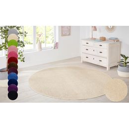 Teppich Hanse Home "Shashi" Gr. 9, beige (natur), H:8,5mm &Oslash;:133cm, Kunstfaser, Teppiche, Teppich, Kurzflor, Unifarben, Teppich, Weich, Esszimmer, Kinderzimmer, Flur