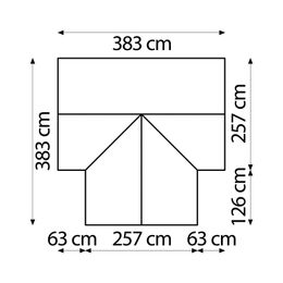 Vitavia Gew&auml;chshaus - 383x383x254cm - schwarz - Aluminium / Stahl / Glas