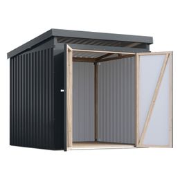 Karibu Metall-Ger&auml;tehaus &raquo;Anuke 2&laquo; - 207x209x213cm - anthrazit - Blech / Polyester / Holz