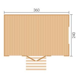 Weka Bauwagen S - 360x243x313cm - schwarz - Holz / Fichtenholz / Glas