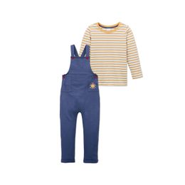 Tchibo - Latzhose-und-Shirt-Set - Baby - Gr. 86/92 - wei&szlig;/gestreift