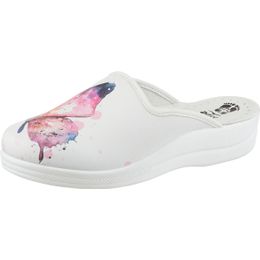 CR&Eacute;ATION L Damen Clog mit Schmetterlings-Motiv wei&szlig; Gr&ouml;&szlig;e 37