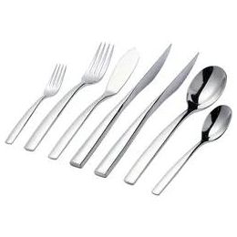 Besteck-Set Hanseatic "EXCLUSIVE", silber (silberfarben), 42 Stk., Edelstahl 18/10, Essbesteck-Sets, stehendes Design von Ess- und Steakmessern