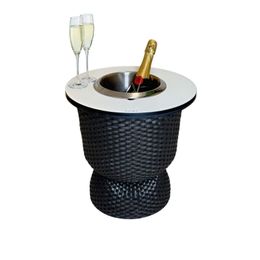 Beistelltisch COOTAB COOLER TABLE "3-in-1 Loungetisch mit Edelstahl-K&uuml;hler Paris 43 cm", schwarz (schwarz, champagner), B:41cm H:43cm T:41cm, Tische, Beistelltisch, Wetterfest, Pflegeleicht, Hitzebest&auml;ndig