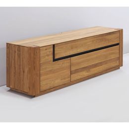 Pharao24.de TV Sideboard Fernsehunterschrank in modernem Design aus Eiche Massivholz