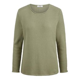 Peter Hahn - Rundhals-Pullover, gr&uuml;n, Gr. 46 / L - Baumwolle
