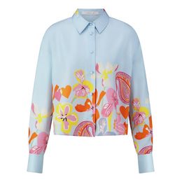 HERZENS - Bluse aus 100% Seide, blau, Gr. 46 / L - Seide