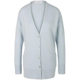 Peter Hahn - Strickjacke aus Schurwolle und Kaschmir, blau, Gr. 46 / L - Schurwolle