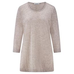 Peter Hahn - Long-Pullover mit Kaschmir, beige, Gr. 38 / S - Schurwolle