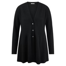 Peter Hahn - Strickjacke, schwarz, Gr. 40 / M - Schurwolle
