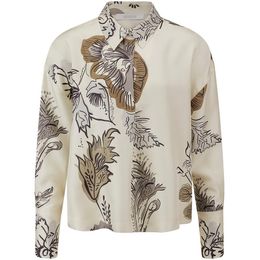 HERZENS - Bluse aus 100% Seide und Hemdkragen, weiss, Gr. 40 / M - Seide