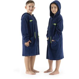 Kinderbademantel Kangaroos "Kira, Ideal f&uuml;r Zuhause, Schwimmbad oder im Urlaub" Gr. 104, blau, 104, Leichtfrottier, Hausm&auml;ntel, modernen, sportliches Design, leuchtenden Akzenten