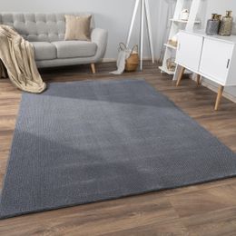 Teppich Paco Home "Sevilla 521", grau (anthrazit), B:200cm H:16mm L:280cm, Polyester, Teppiche, Teppich, Kurzflor, Uni Farben, weich & kuschelig, Hoch-Tief Effekt, Wohnzimmer