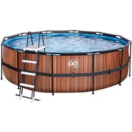 Framepool EXIT "inkl. Sicherheitsleiter", braun, H:122cm &Oslash;:450cm, Schwimmbecken, &Oslash;xH: 450x122 cm, mit Kartuschenfilteranlage und Filterkartusche