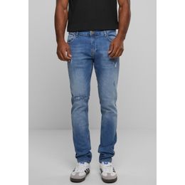 Bequeme Jeans 2Y STUDIOS "2Y Studios Herren 2Y Destroyed Slim Fit Jeans", Herren, Gr. 34/32, L&auml;nge 32, blau, 97% Baumwolle, 3% Elasthan, unifarben, Jeans