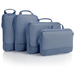 Kofferorganizer Heys "Ecotex Compression Packing Cube", Gr. B/H/T: 35,6cm x 29,2cm x 12,7cm, blau (blau ocean), Nylon, unifarben, Taschen, komprimierbare Packw&uuml;rfel, Packtaschen, Organizer f&uuml;r Koffer