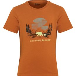 Jack Wolfskin Graphic Cotton Kinder T-Shirt orange 116 - Kinder T-Shirts & -hemden